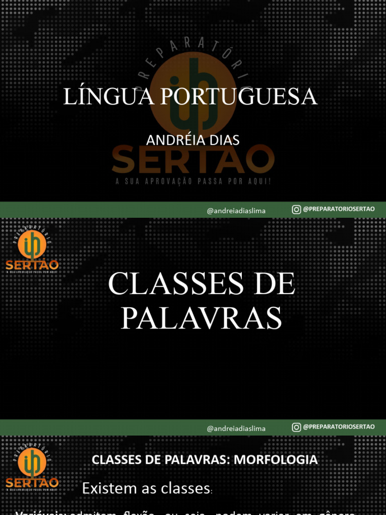 Aula Classes de Palavras | PDF | Pronome | Palavra