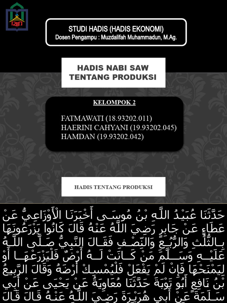 Hadis Nabi Tentang Produksi.. | PDF
