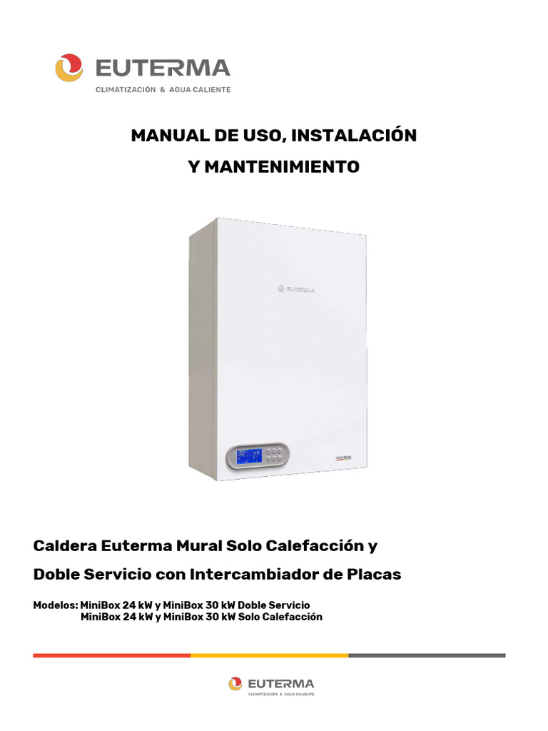 Manual de Caldera Euterma MiniBox | PDF | Termostato | Chimenea