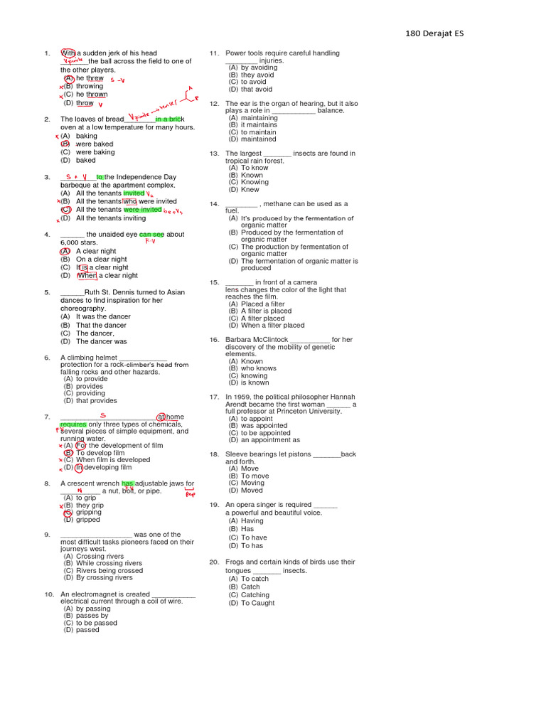 soal verb campur a.doc - Copy | PDF