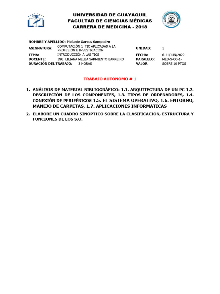 22A - TRABAJO-TICS1-01-Garces | PDF | Sistema operativo | Archivo de computadora