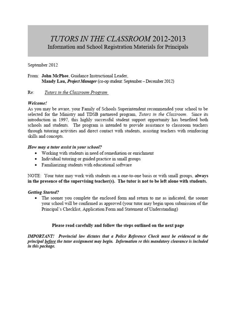 Letter To Principals-CHECKLIST | PDF | Teachers