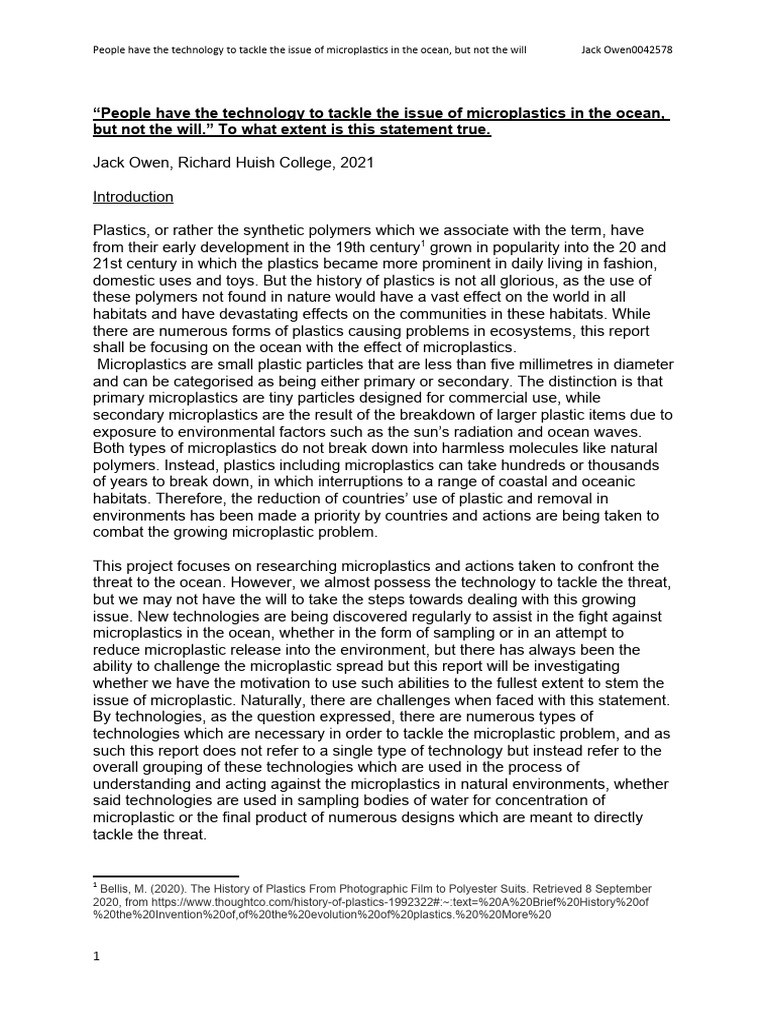 EPQ Writing 1st Check | PDF | Root | Plastic