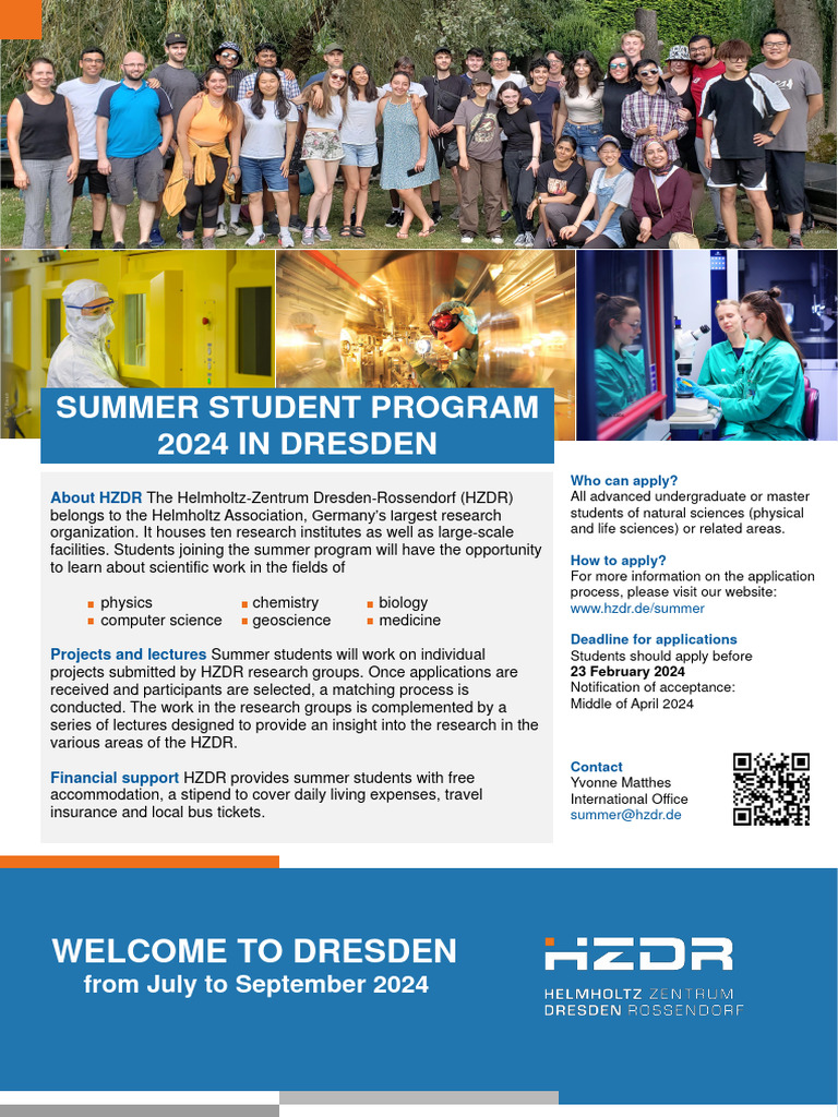 HZDR Summer Student Program 2024 | PDF | Science | Observation