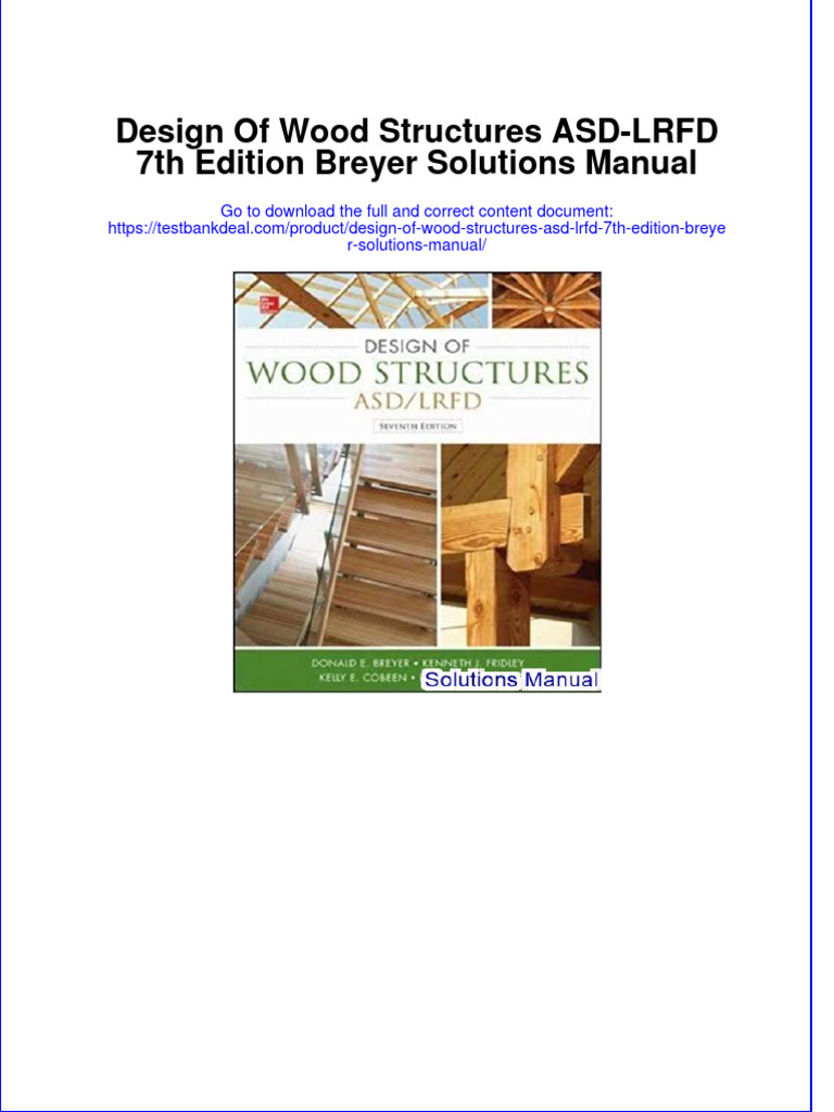 Design of Wood Structures ASD-LRFD 7th Edition Breyer Solutions Manual ...