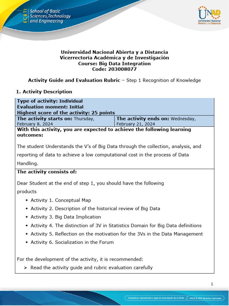 Activity Guide and Evaluation Rubric - Step 1 Recognition of Knowledge ...