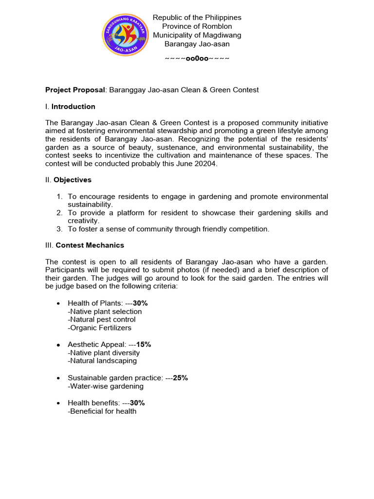 Clean & Green Project Proposal | PDF | Sustainability | Natural Environment