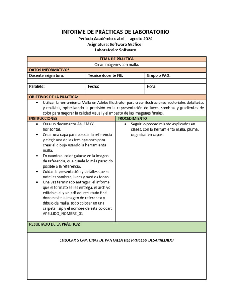 Formato Informe Guias de Laboratorio | PDF | Ilustrador Adobe | Informática
