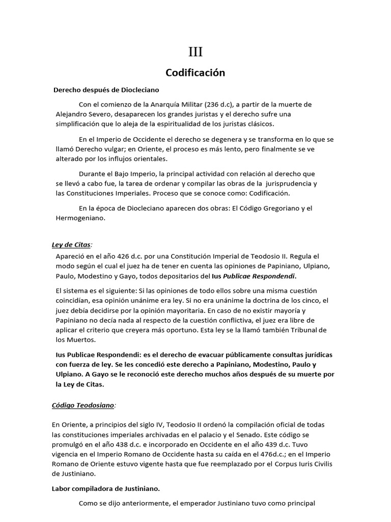 La Codificacion | PDF | Justiniano I | Codificación (ley)