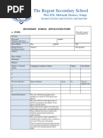 Form 1 Admission Application (SE2) | PDF