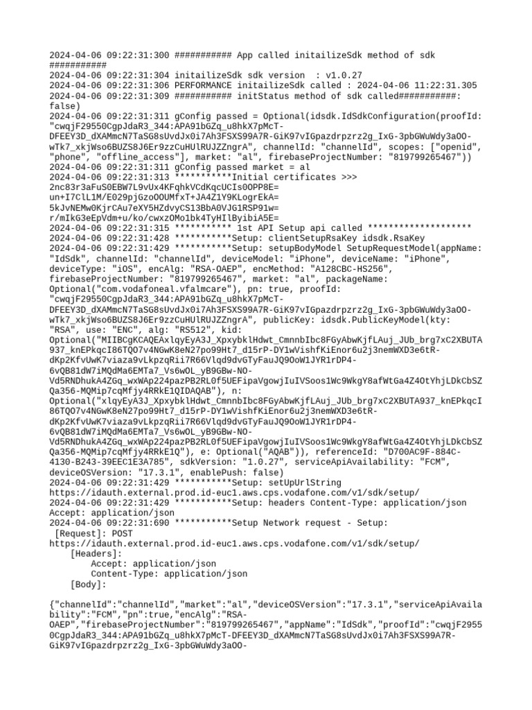 Id SDK Logs | PDF | Cryptography | Mobile Software
