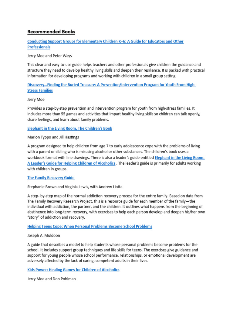 Recommended Books | PDF | Adolescence | Social Psychology