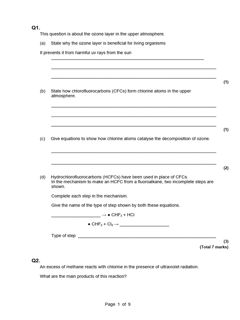 12 PPQs | PDF | Chlorofluorocarbon | Chemical Reactions
