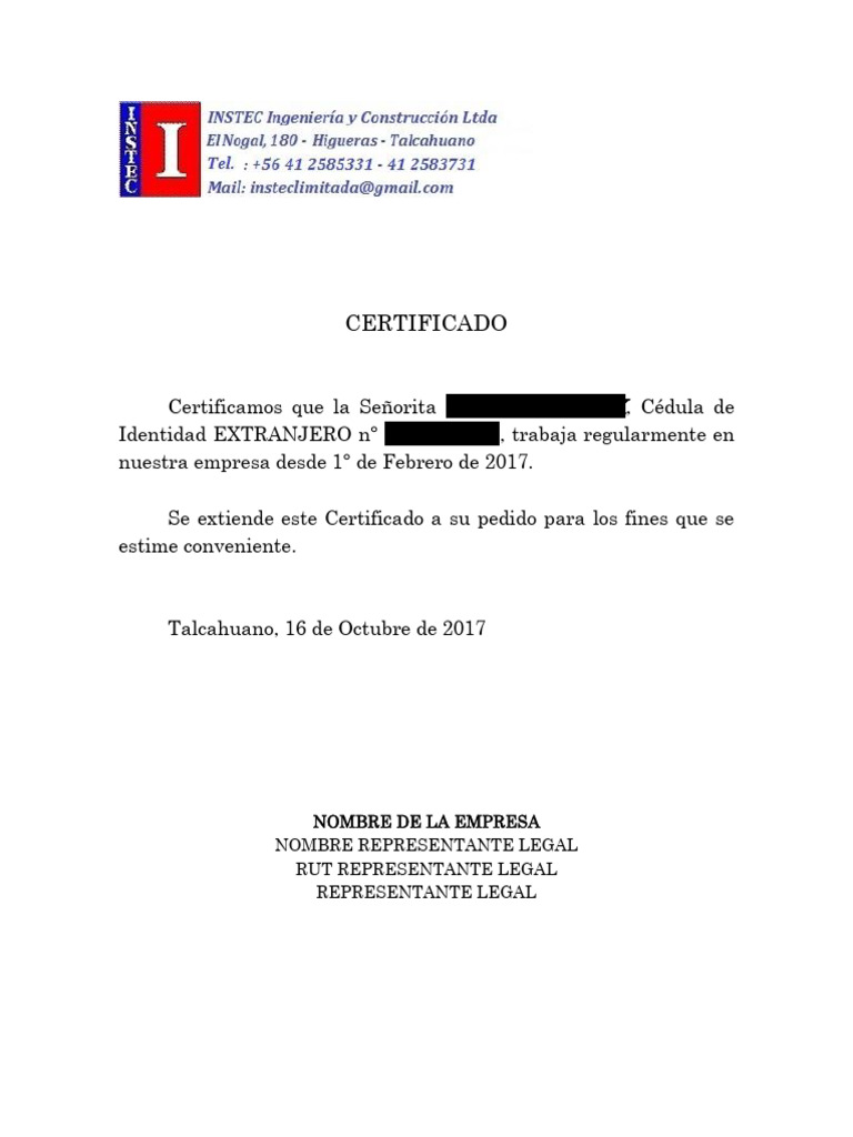 Certificado de Vigencia de Contrato | PDF