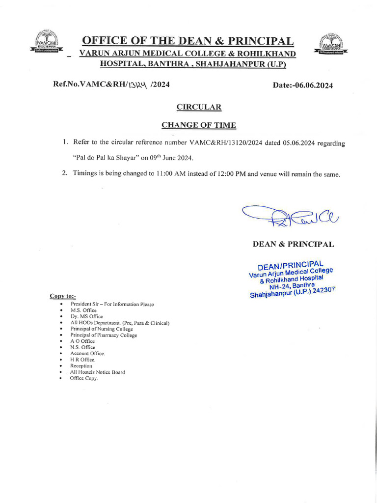 Circular - Revised 06.06.2024 | PDF