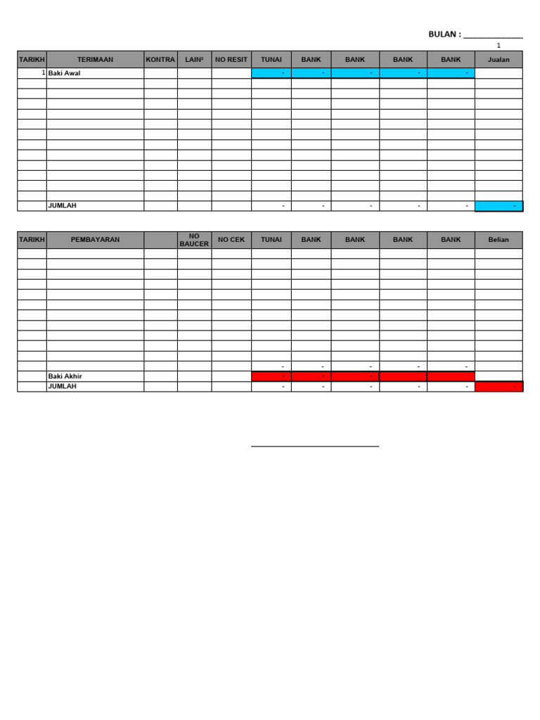 Contoh Buku Tunai | PDF