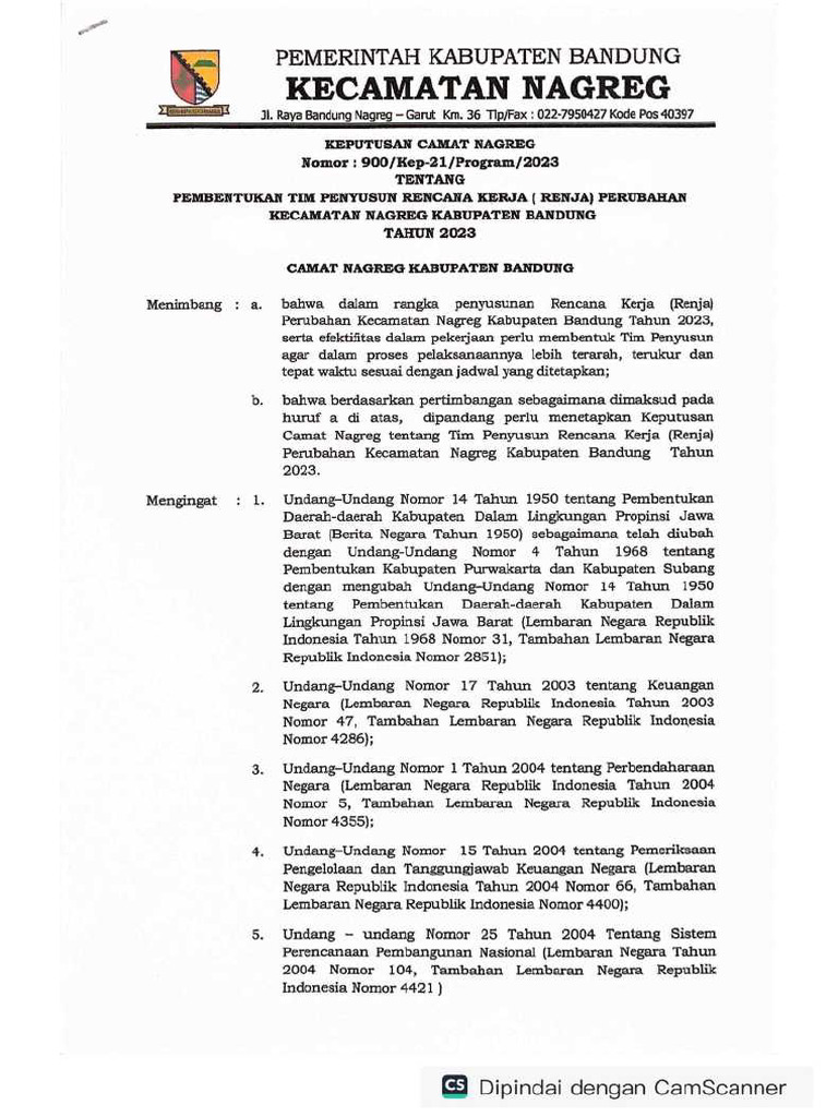 1 SK Penyusunan Renja 2023 1 | PDF