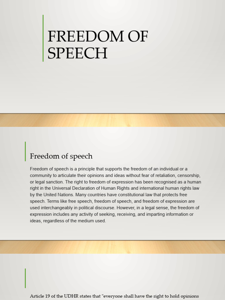 Freedom of Speech | PDF
