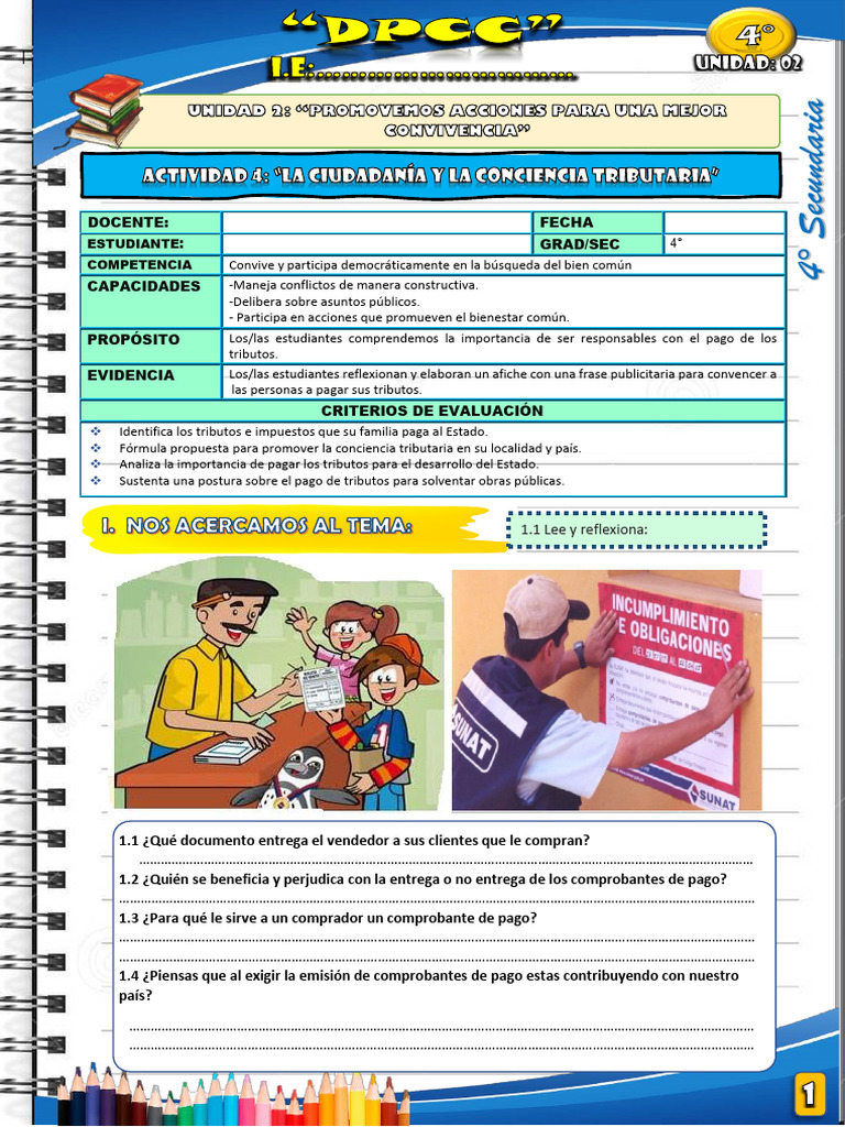 4° DPCC - Actv.04-Unid.2 2024 | PDF | Impuestos