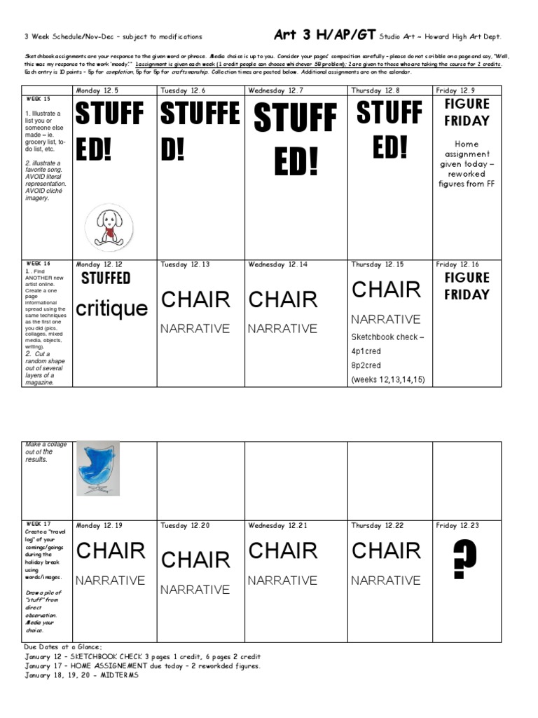 Sketchbook Assignments Overview | PDF