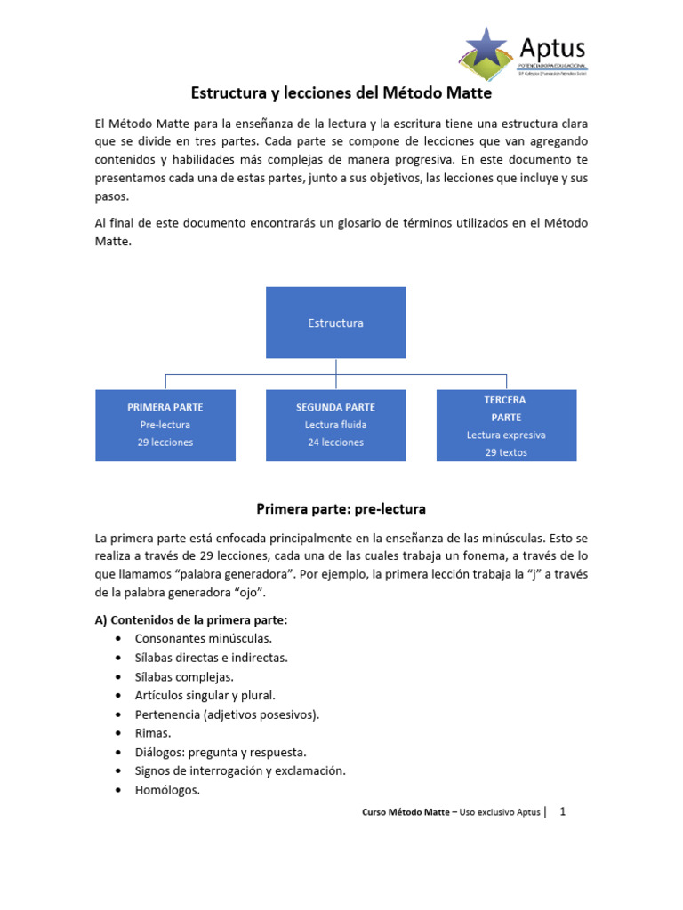 Estructura y Lecciones Del Método Matte | PDF | Sílaba | Vocal