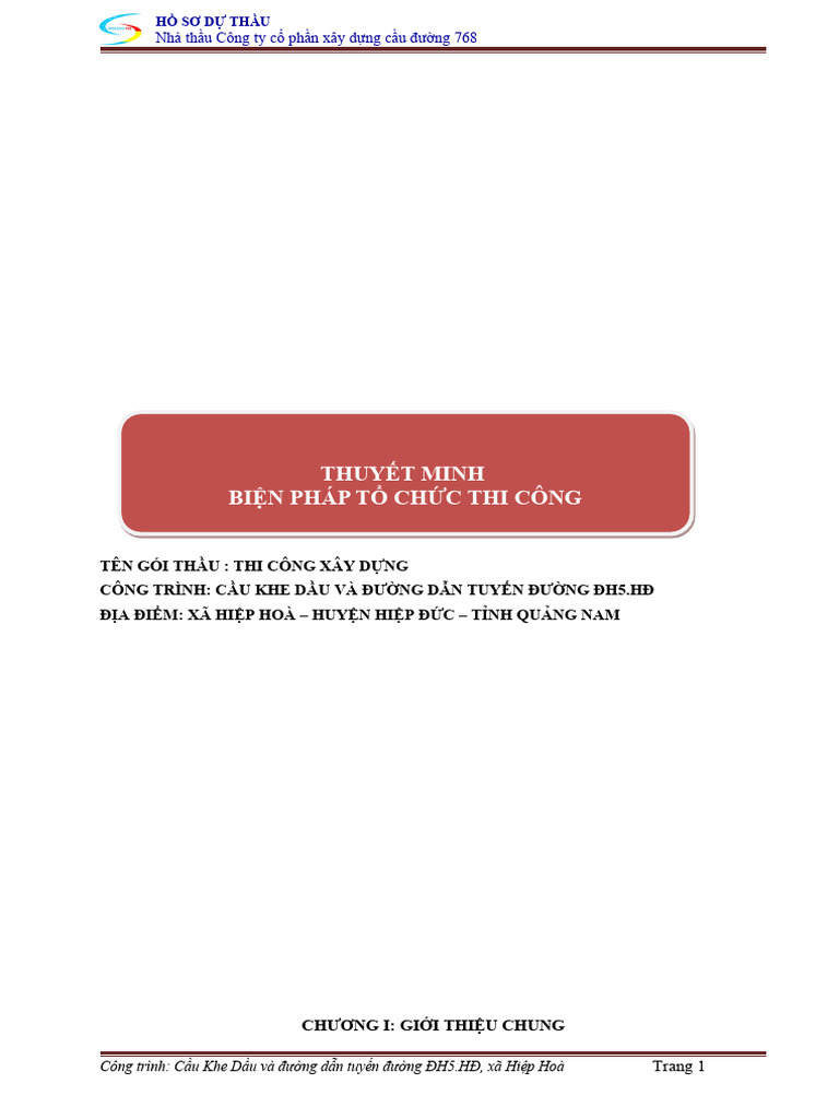 1. Bptc (Cầu Khe Dần - Hiệp Đức) | PDF
