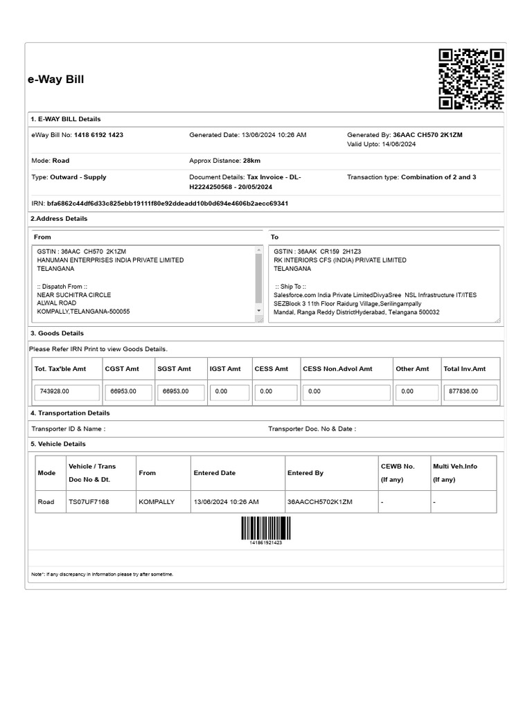 E-Way Bill System 568 | PDF | Trade | Public Finance