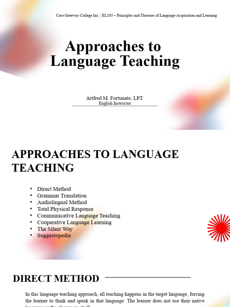Approaches To Language Teaching | PDF | Language Education | Learning
