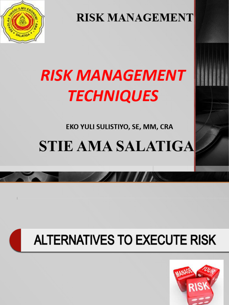 Bab VIII Risk Management Technique | PDF | Internal Control | Risk