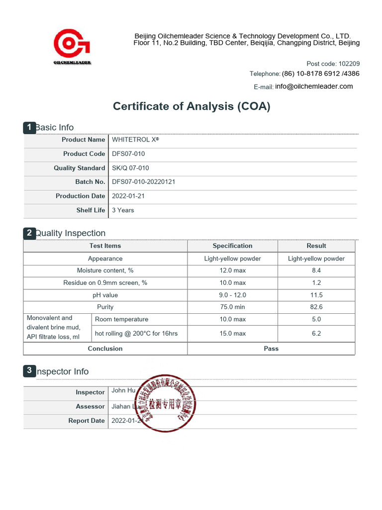 Ocl-Whitetrol X-Coa | PDF