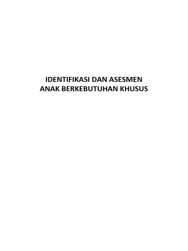 Identifikasi Dan Asesmen Abk | PDF