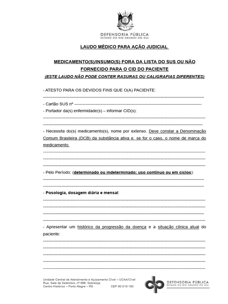 Laudo Médico - Medicamentos (1) . | PDF | Receita médica | Ciências da Saúde