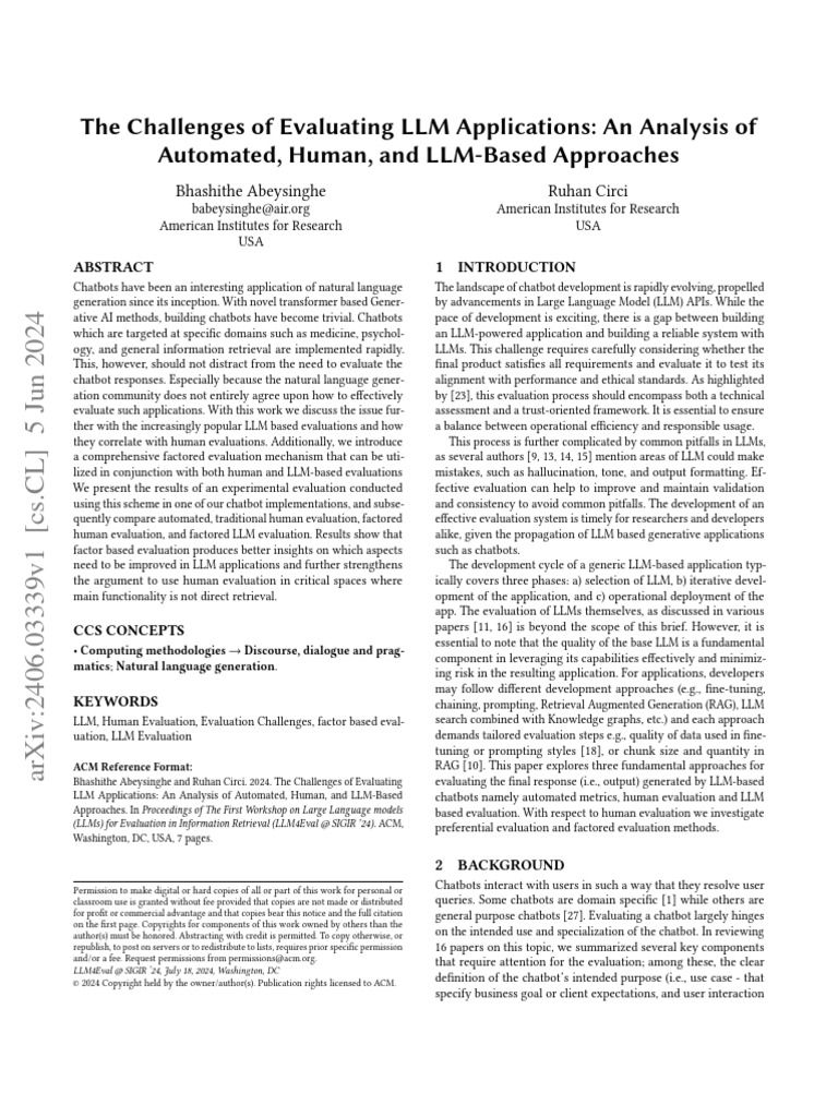 The Challenges of Evaluating LLM Applications | PDF | Evaluation | Expert