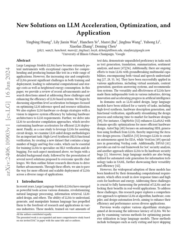 New Solutions On LLM Acceleration Optimization | PDF | Cache (Computing ...