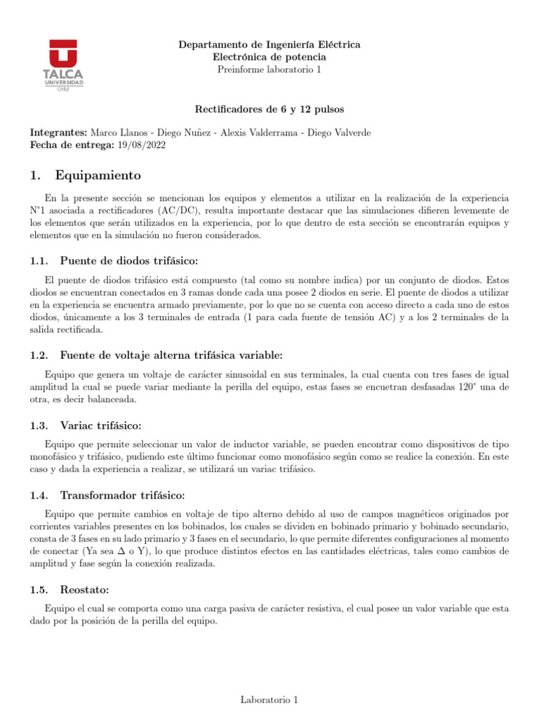 Informes - Laboratorio - EPO 1 | PDF | Rectificador | Diodo