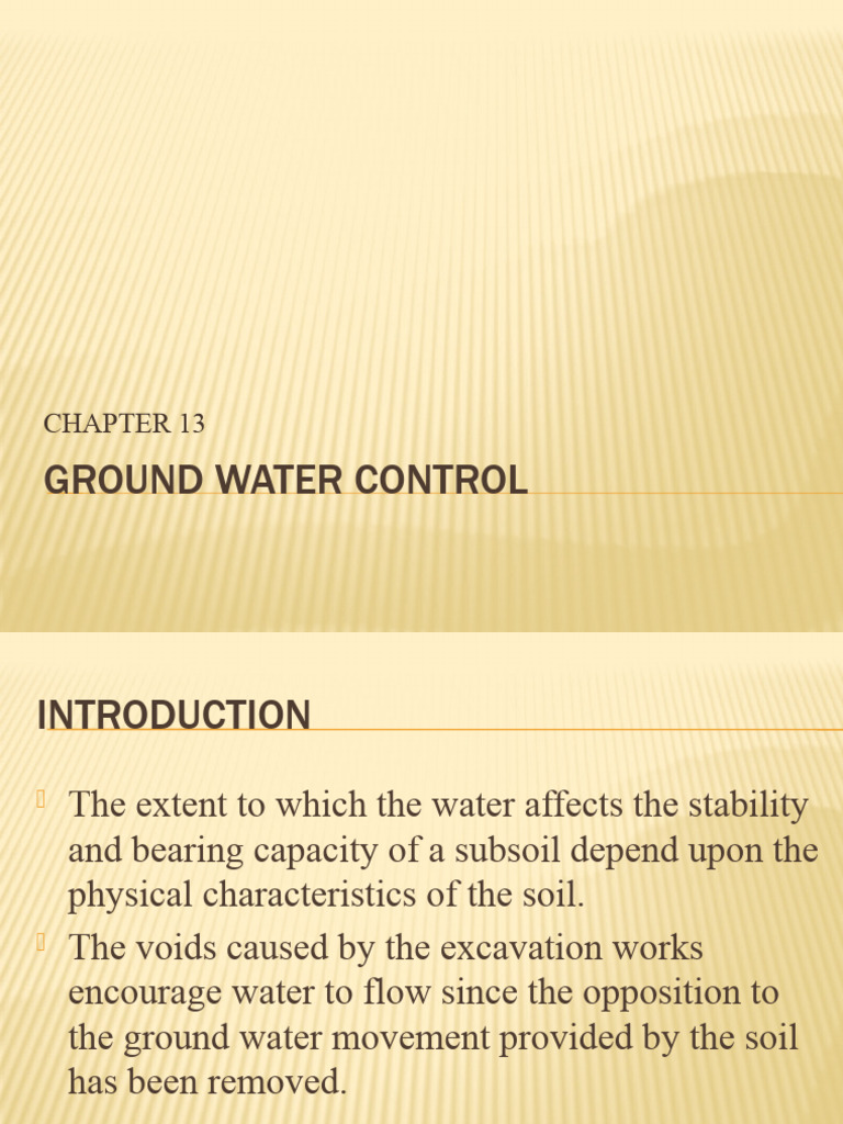 Ground Water Control | PDF | Deep Foundation | Drainage