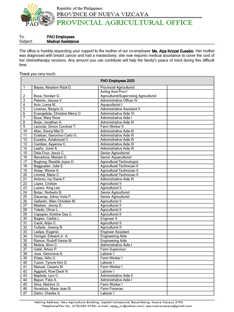 Financial Medical Assistance Form_Office | PDF
