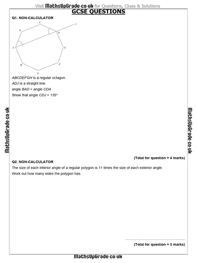 Polygons Angles Exam | PDF | Euclidean Plane Geometry | Euclidean Geometry