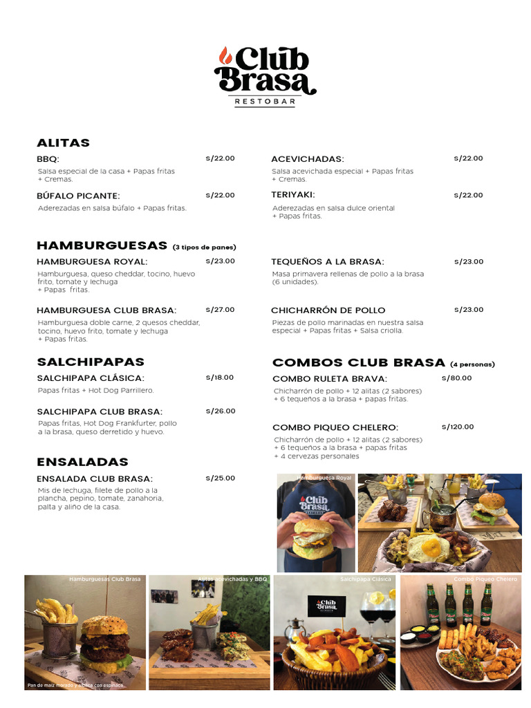 Carta Club Brasa Noche | PDF | filete | Pancho
