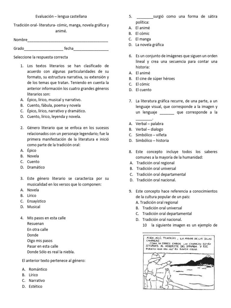 Evaluacion Septimo | PDF | Cómics | Novelas Evaluacion Septimo | PDF | Cómics | Novelas