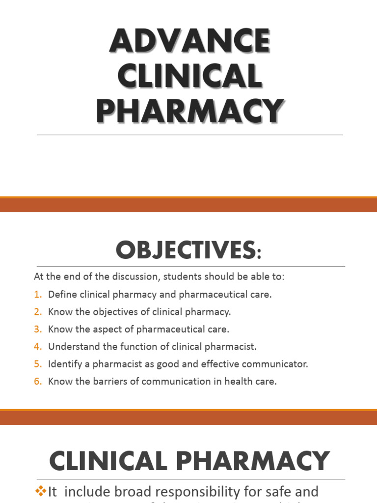 Advance Clinical Pharmacy | PDF | Pharmacy | Hospital