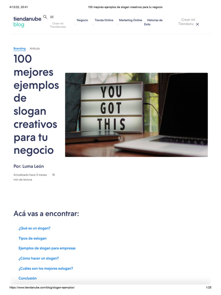 100 Mejores Ejemplos de Slogan Creativos para Tu Negocio | PDF | Marca ...