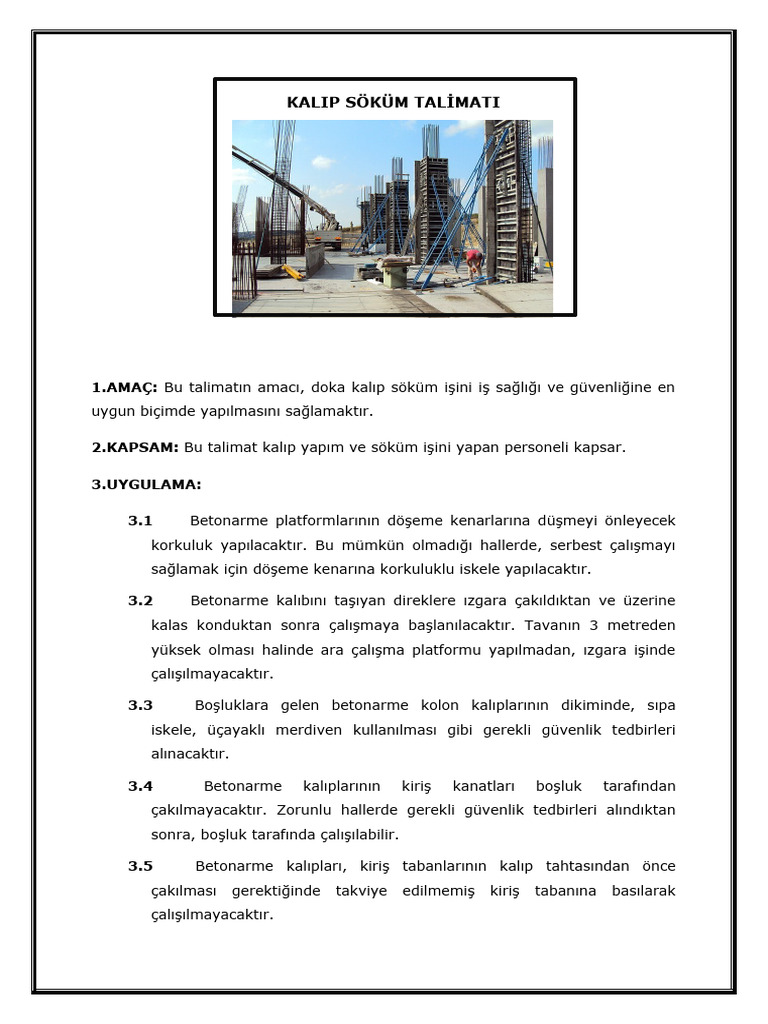 Kalip Sokum Talimati | PDF