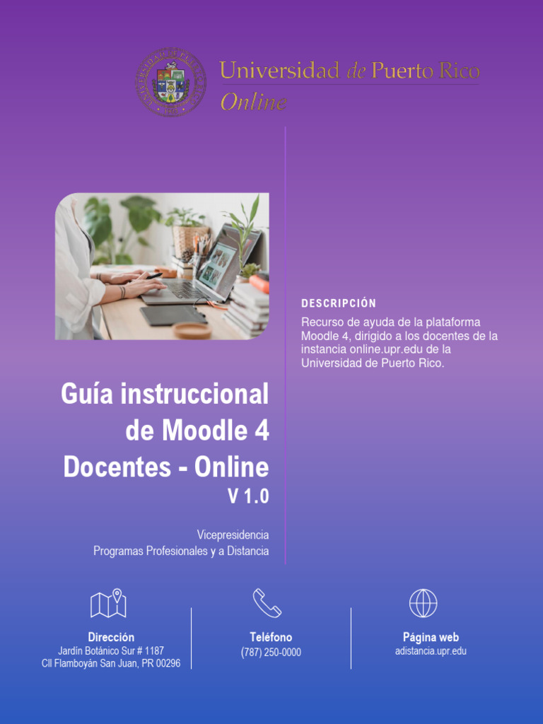 Guía Moodle 4 para Docentes UPR | PDF | Moodle | Contraseña