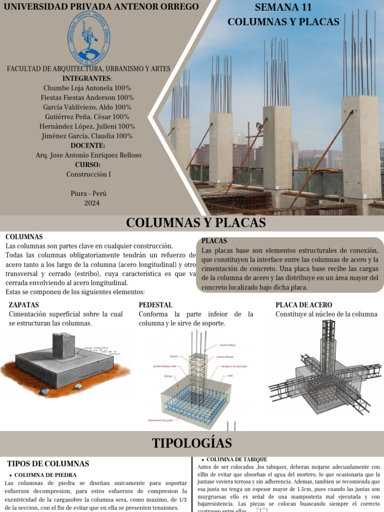 Columnas y Placas | PDF | Hormigón | Albañilería