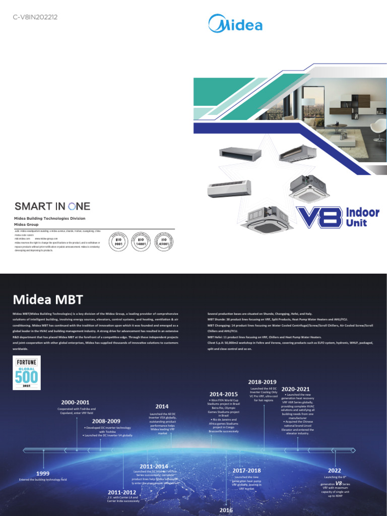 Midea V8 VRF Catalogue 2025 | PDF | Duct (Flow) | Energy Conservation