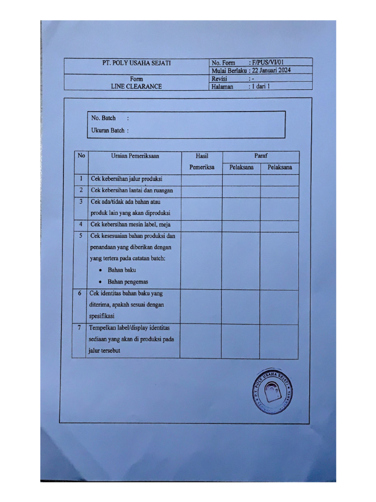 Line Clearance | PDF