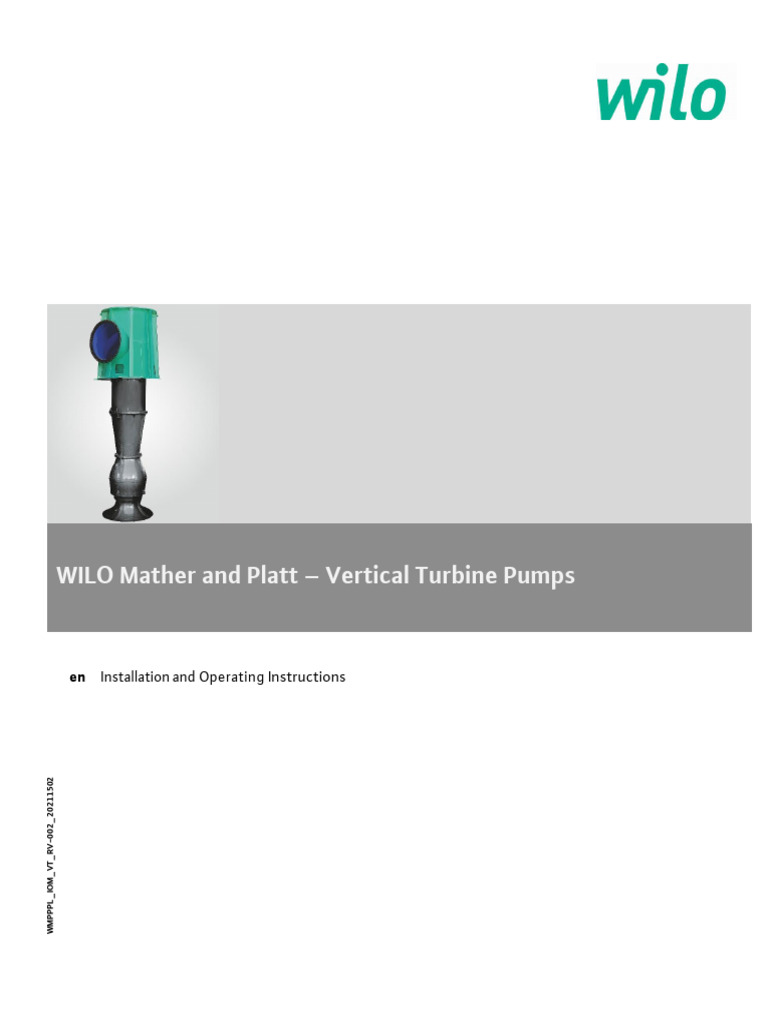 WILO Vertical Turbine Pump Instructions | PDF | Safety | Pump