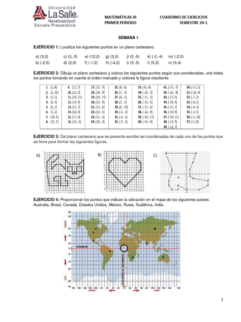 Ejercicios de Matemáticas III: Geometría y Coordenadas | PDF | Sistema ...