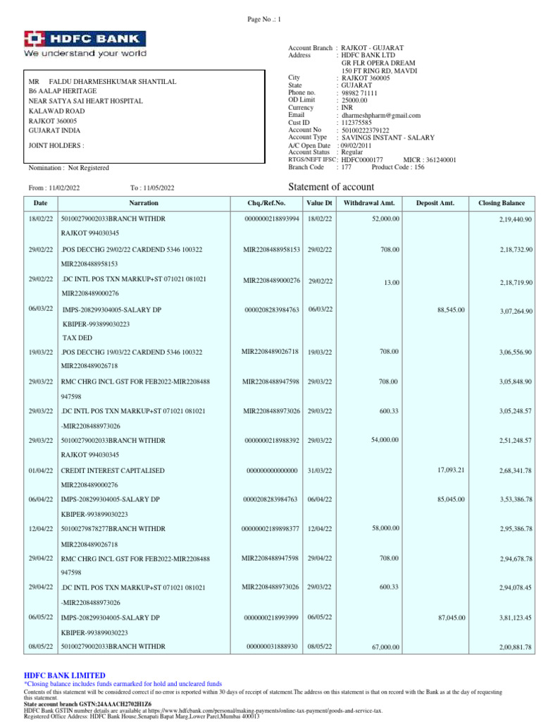 Acc Statement | PDF | Service Industries | Business